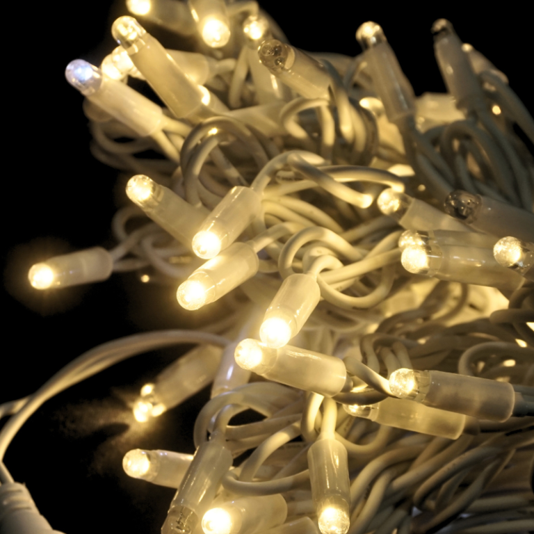 Serie LED Blanco Cálido Starflash Gama Alta Cable Blanco